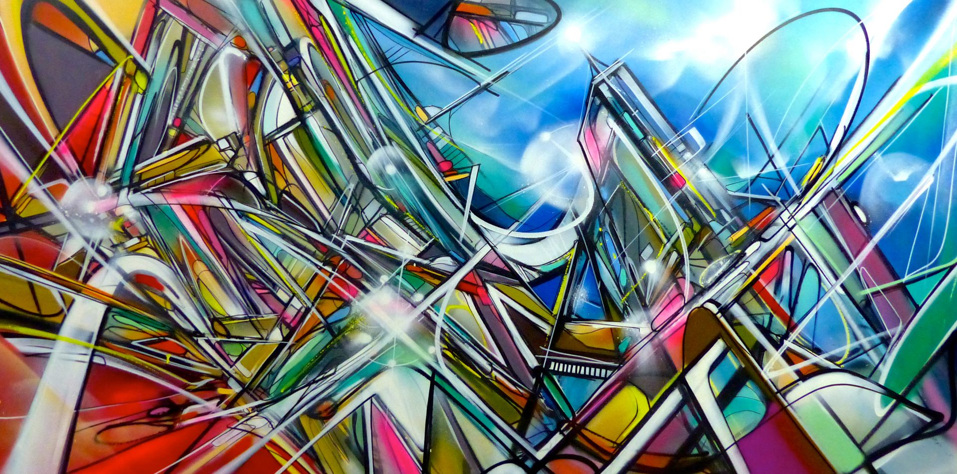 Peinture abstraite sur toile, Summerize - Nadib Bandi Peintures sur toiles